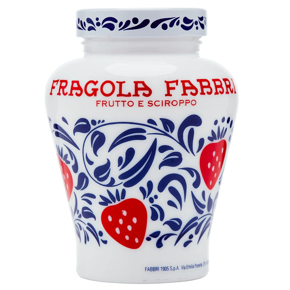 Fabbri Fragola Strawberries in Syrup Opaline Glass Jar 600g – Italian ...